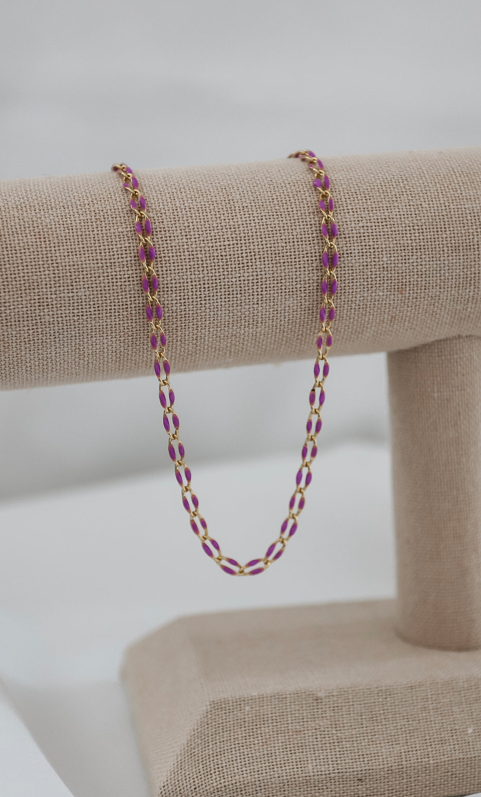 Gold Plated Enamel Chain - Purple – Stella + Rose Jewelry Supply